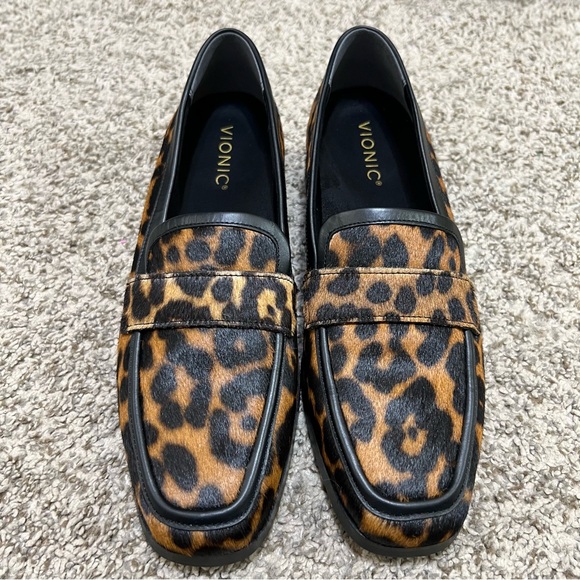Vionic | Shoes | Vionic Sellah Loafers Calf Hair Animal Print Slip On ...